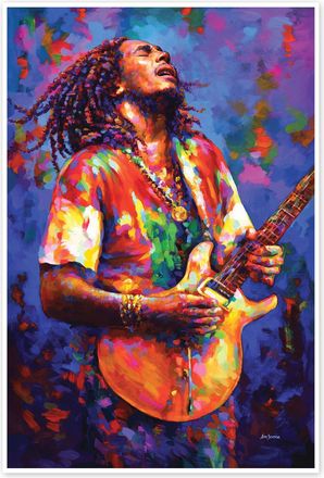 Posterlounge Bob Marley, Farbenfroh Poster von Leon Devenice 70 x 100 cm Bunt Wandbilder Wanddeko