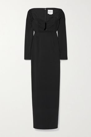 Roland Mouret Maxikleid Aus Webstoff Mit Cut-out - Schwarz