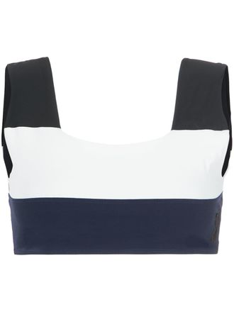 Gloria Coelho haut de maillot à rayure - Noir