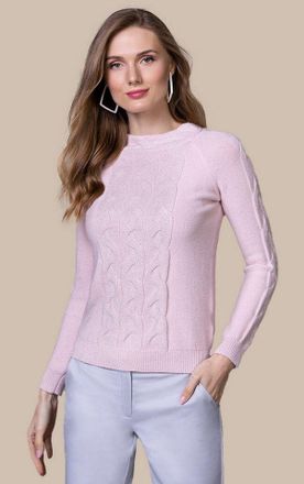 Passioni Strickpullover mit Zopfmuster
