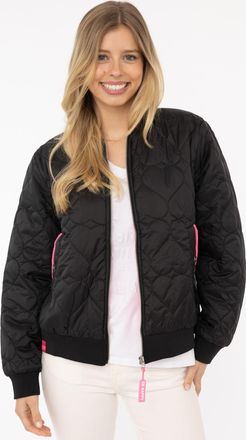 Zwillingsherz Bomberjacke ZWILLINGSHERZ Be Happy, Damen, Gr. XXL, schwarz, Steppware, Obermaterial: 100% Polyester, regular fit kurz, angesetztes B&uuml;ndchen, Jacken B