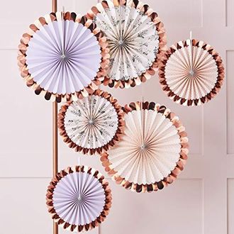 Ginger Ray Teeparty-Dekorationen, Rotgold, Pastell und Blumenmuster, 6 Stück