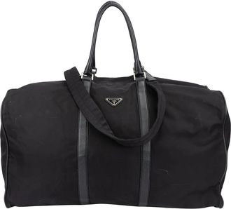 Prada Crossbody Bags - Prada Black Nylon Triangle Duffle Bag 60 - Gr. unisize - in Schwarz - für Damen