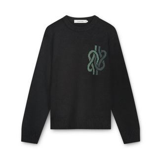 Filling Pieces Schwarzer Strickpullover mit Knoten - - Knitwear - Herren - Schwarzk - S