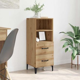 vidaXL Buffet ch&ecirc;ne artisanal 34 x 34,5 x 90 cm Bois ding&eacute;nierie vidaXL
