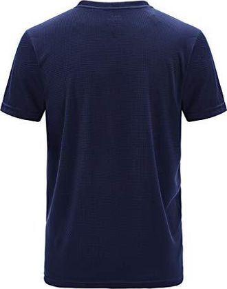 Generic Sweat-shirt respirant pour homme - T-shirt de course &agrave; manches courtes - T-shirt de sport avec col rond - S&eacute;chage rapide - Couleur unie - T-shirt dent