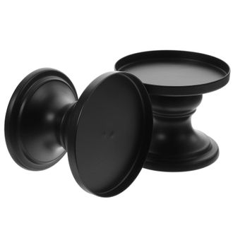 NUOBESTY 2 St&uuml;ck Schwarzer Kerzenhalter aus Metall Kerzenst&auml;nder f&uuml;r Stumpenkerzen Eleganter Metallleuchter f&uuml;r Wohn und Esszimmerdekoration