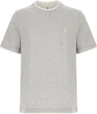 Brunello Cucinelli Homme, Tops, Gris, Taille: L T-Chemises