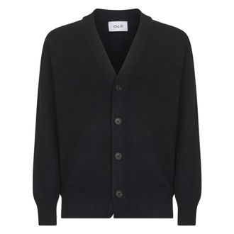 D4.0 L&auml;ssiger Cardigan mit V-Ausschnitt - - Knitwear - Herren - Schwarzk - 2XL