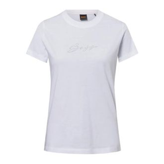 HUGO BOSS Femme, Tops, Blanc, Taille: 36 FR T-shirt en cristal avec des pierres d&eacute;coratives