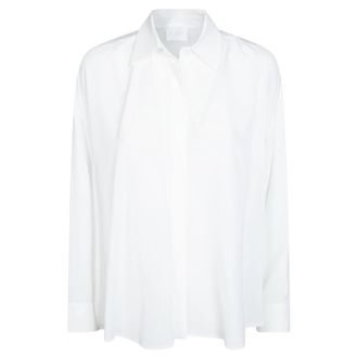Dondup Oversized Hemd aus Seidenmischungs-Crepe de Chine - - Blouses & Shirts - Damen - Wei&szlig; - S
