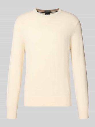 HUGO BOSS Pullover aus Wolle Kaschmir mit Rippabschl&uuml;ssen