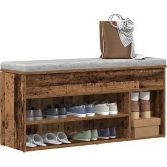 vidaXL Vidaxl - Banc &agrave; chaussures vieux bois 102x30,5x45 cm bois ding&eacute;nierie