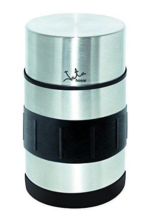 Jata Hogar Thermoskanne, Edelstahl gebürstet, silberfarben und schwarz, 10.8 x 10.8 x 19.5 cm