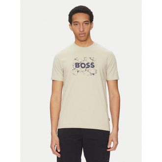 HUGO BOSS T-Shirt Logo Space 50539186 Beige Regular Fit