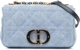 Dior Hobo Bags - Medium Denim Macrocannage Caro Bag - Gr. unisize - in Blau - für Damen