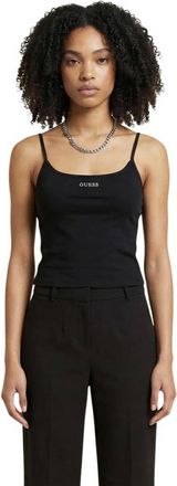 Guess Femme, Tops, Noir, Taille: 42 FR D&eacute;bardeur &agrave; fines bretelles et col rond