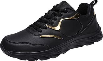 Generic Chaussures de marche légères pour homme - Coupe large - En cuir synthétique - Chaussures de course athlétiques avec soutien de la voûte plantaire - Lé