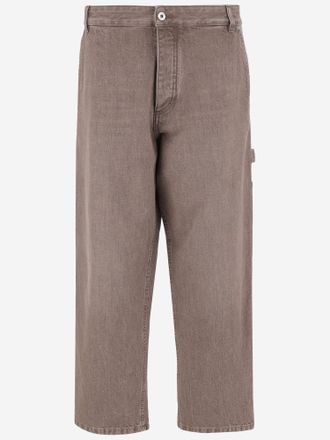 Bottega Veneta Womens Cotton Denim Jeans With Belt Loops Brown Trousers
