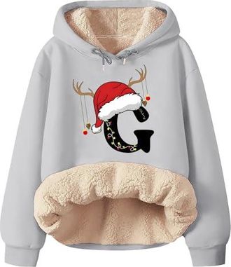 Generic Pull de No&euml;l 2025 pour femme - Grande taille - Haut moelleux &agrave; manches longues - Coupe ample - Doux et confortable - Avec cordon de serrage - Pull &agrave; c