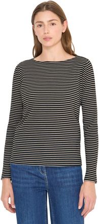 Cecil Gestreiftes Langarmshirt raw Khaki XXL