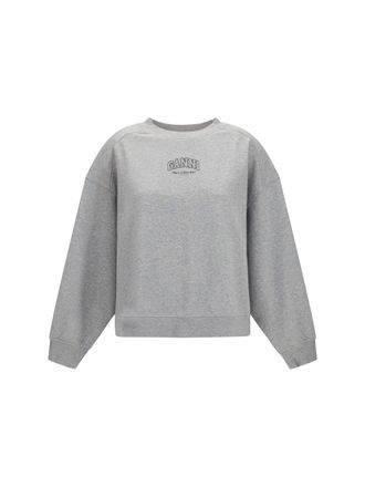Ganni Womens Crewneck Sweatshirt Paloma Cotton Sweatshirts Sweater