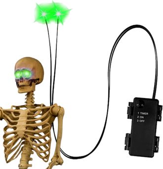 Generic Halloween-Augen - LED-Eyes, integrierter Timer, Beleuchtung, einfache Installation, energiesparend | Gruselige Dekoration f&uuml;r Sch&auml;del, K&uuml;rbisse, H-Dis