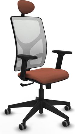 Piqueras y Crespo Brauner Schreibtischstuhl mit 2D-Armlehnen, h&ouml;henverstellbarer Lendenwirbelst&uuml;tze und festem Kopfteil, ausgestattet mit 3 Positionen und Schneidschaum