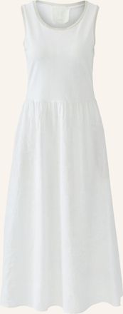 Oui Kleid Im Materialmix Mit Leinen weiss