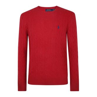 Polo Ralph Lauren Homme, Pulls, Rouge, Taille: L Pull Ras du Cou en Tricot C&ocirc;tel&eacute;