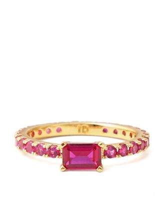 Izabel Display Schmaler Ring mit Schmucksteinen - Gold