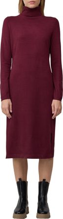 s.Oliver Rollkragen-Feinstrickkleid im Slim Fit aus Viskosemix