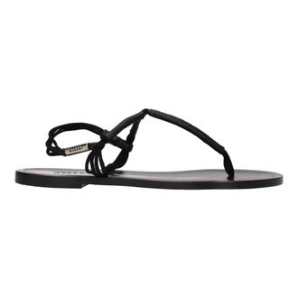 Isabel Marant Leder-Zehentrenner-Sandalen - - Shoes - Damen - Schwarzk - 36 EU