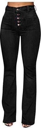 Generic Jeans skinny taille haute &eacute;vas&eacute; avec boutons stretch bootcut jeans r&eacute;tro slim fit flare pantalon vintage &eacute;vas&eacute; pantalon jean &eacute;vas&eacute; pantalon &eacute;vas&eacute; pant
