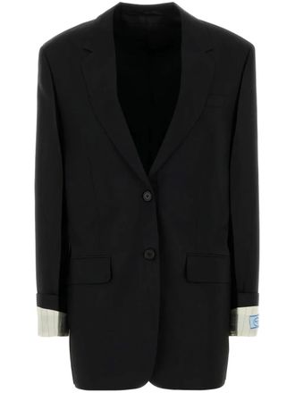 Prada blazer à simple boutonnage - Noir