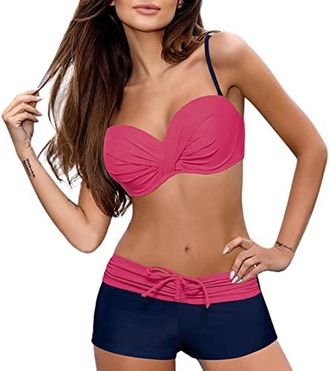 Generic Bikini pour femme - Sexy et &eacute;l&eacute;gant - Deux pi&egrave;ces - Col en V - Triangle - Push Up - Maillot de bain - Maillot de bain - Maillot de bain incurv&eacute; - Haut