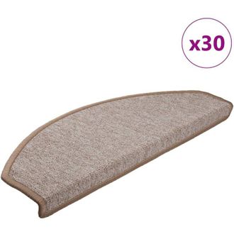 vidaXL Stufenmatten 30 Stk. 65x24x4 cm Hellbraun Halbrund Gro&szlig; Vidaxl