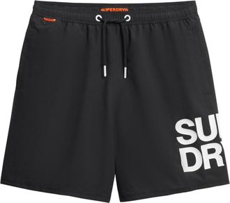 Superdry Herren Sportswear 43,2 cm Badeshorts mit Logo Schwarz XXL