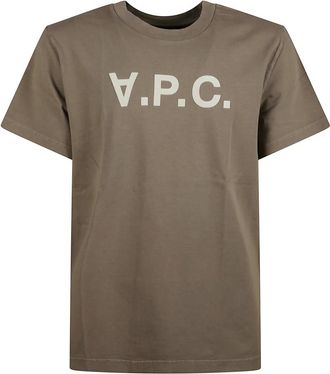 A.P.C. A.p.c., Homme, Tops, Vert, Taille: M Logo T-Shirt