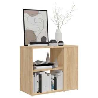 Generic Beistellschrank, Sideboard, Kommode, Beistellregal, Schrank, Mehrzweckschrank, Standregal, 60x30x50cm, Holzwerkstoff(Wei&szlig;) (Sonoma-Eiche)