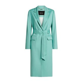 Kiton Femme, Manteaux, Vert, Taille: 36 FR Manteau Long en Cachemire Pur