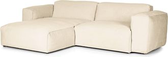 Studio Copenhagen home24 Ecksofa 1,5-Sitzer mit Longchair Beige Cordstoff Snor 260 x 71 x 173cm Longchair davorstehend links Modern