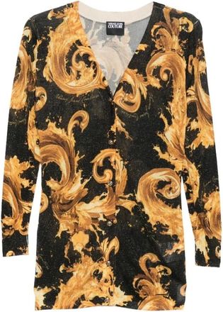 Versace Jeans Couture Femme, Pulls, Multicolore, Taille: 38 FR Cardigan &agrave; imprim&eacute; baroque