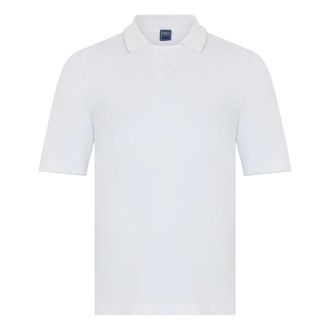 Fedeli Homme, Tops, Blanc, Taille: L Polo en Coton &agrave; Manches Courtes