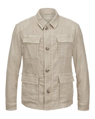 Milestone Leichtes Fieldjacket aus einem Leinen-Mix mit Stretch, Garment Dyed in