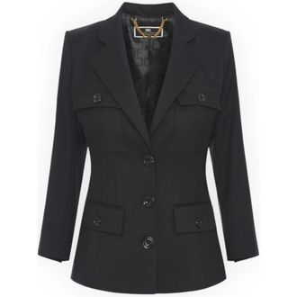 Elisabetta Franchi Femme, Vestes, Noir, Taille: 34 FR Blazer