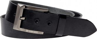 Camp David G&uuml;rtel aus Leder mit Logo auf der Metallschlie&szlig;e