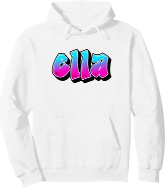 BDAZ Ella Graffiti Personalisierter Name Blau Rosa Frauen M&auml;dchen Pullover Hoodie