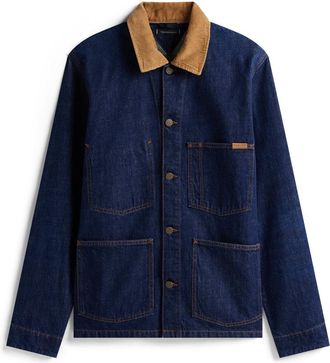 Tommy Hilfiger Chore-Jeansjacke mit Cord-Kragen und aufgesetzten Taschen in