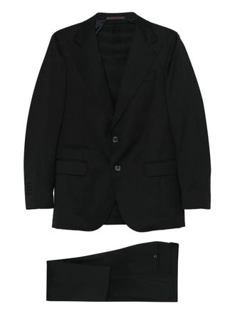 Bagnoli Sartoria Napoli costume &agrave; veste &agrave; revers crant&eacute;s - Noir